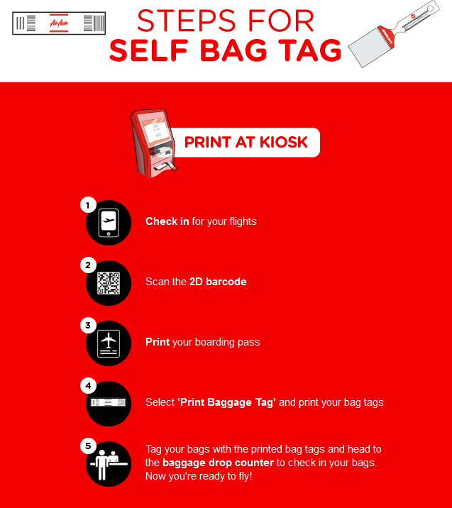 AirAsia Launched Self Bag Tag at KLIA2